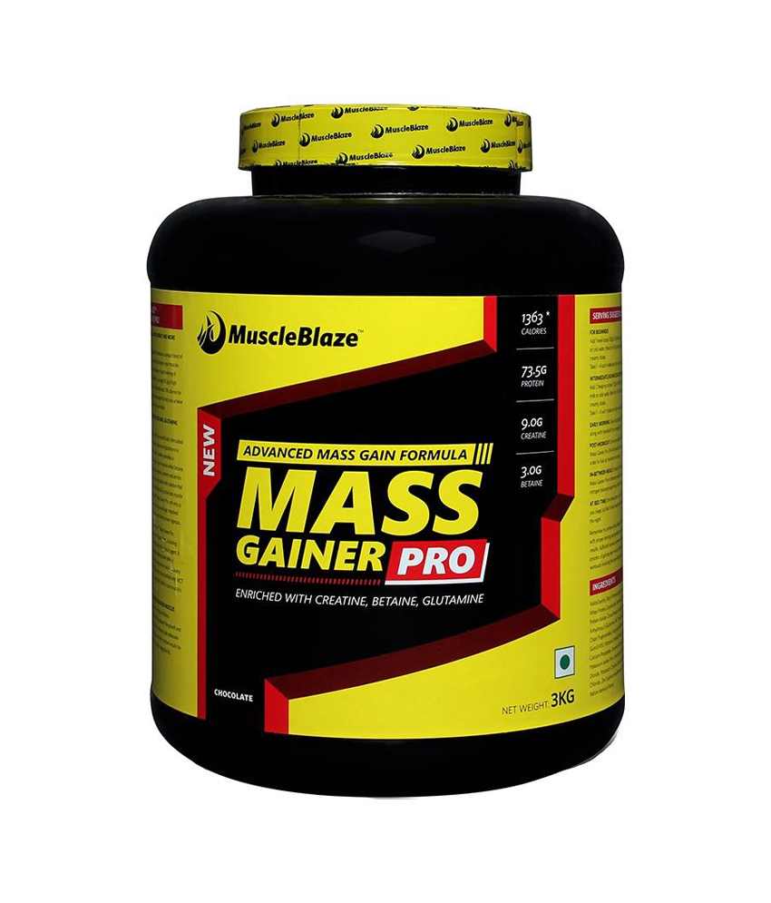 MuscleBlaze Mass Gainer Pro , 3 kg / 6.6 lbs Chocolate - Indian ...